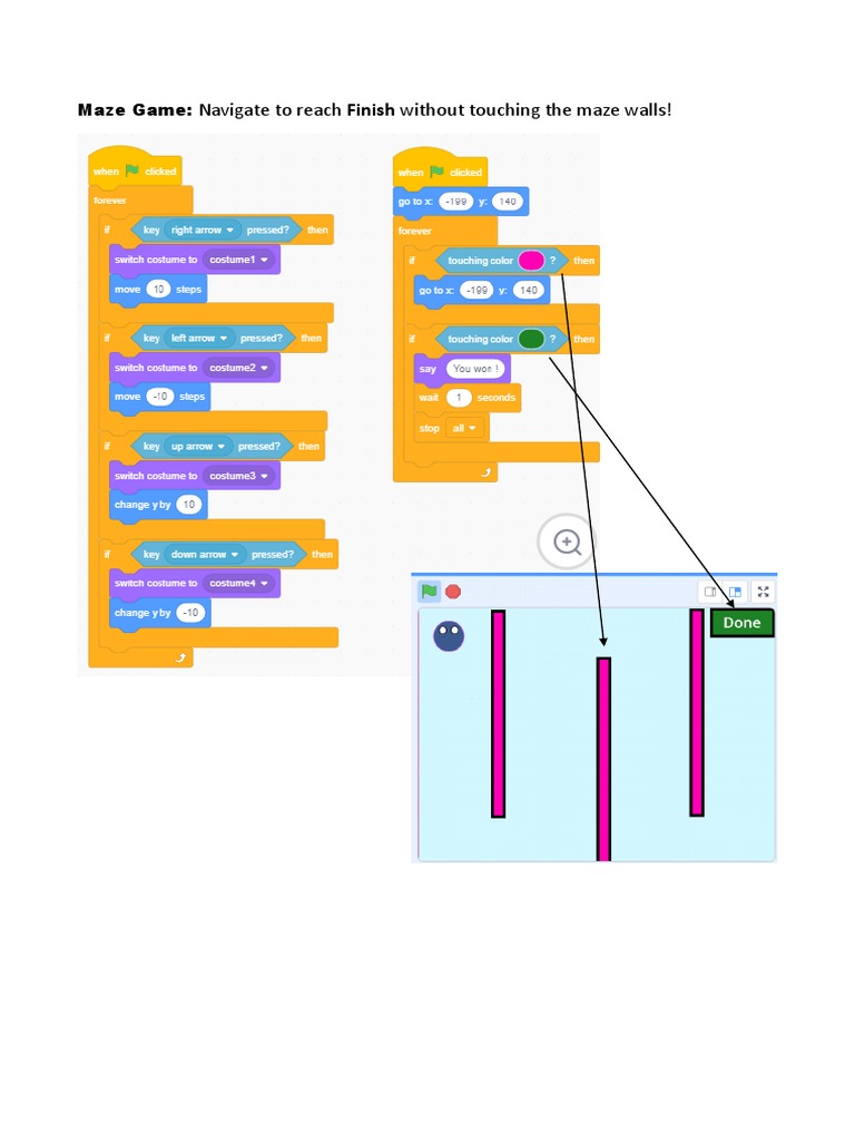 Maze Game Navigation Instructions | PDF