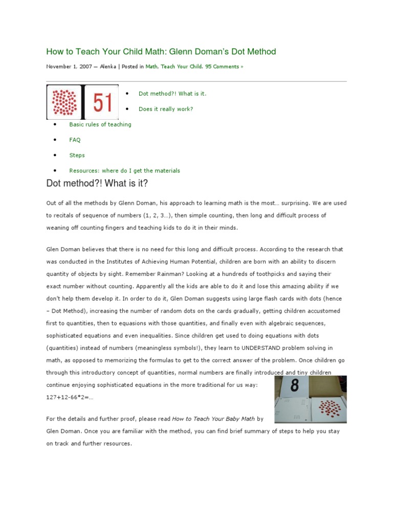 How To Teach Your Child Math | PDF | Equations | Numbers