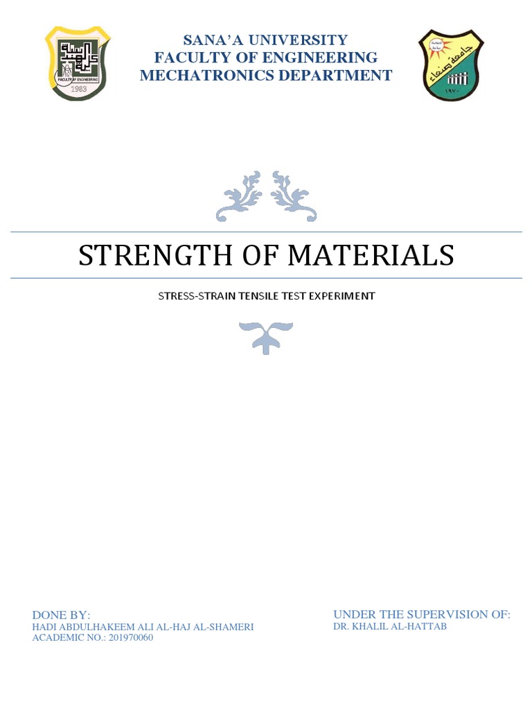 Tensile Test Experiment Results for Metals | PDF | Deformation ...