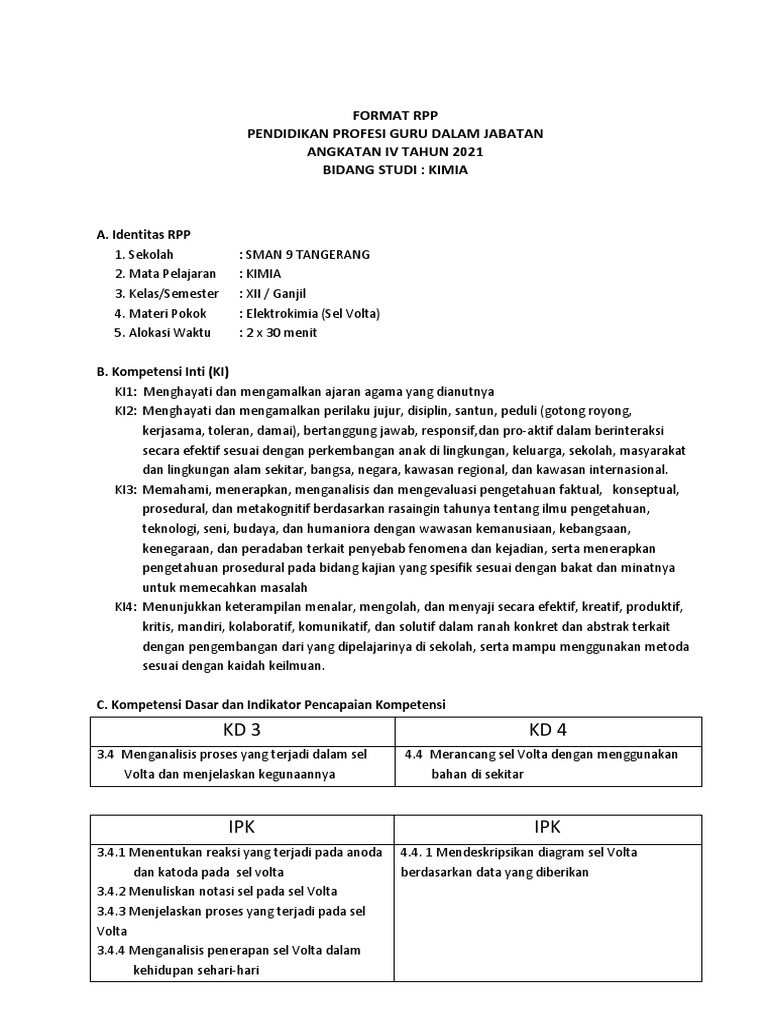 RPP Menuliskan Reaksi Sel, Notasi Dan Diagram Sel Volta Model Problem ...