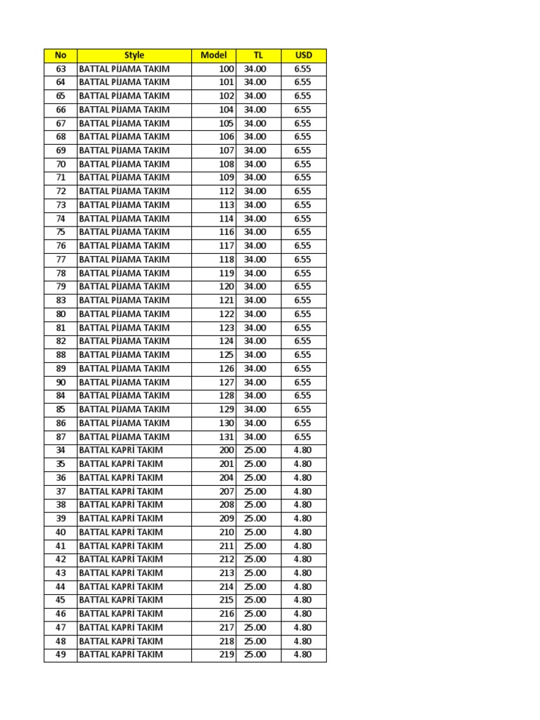 Lady-Price List | PDF