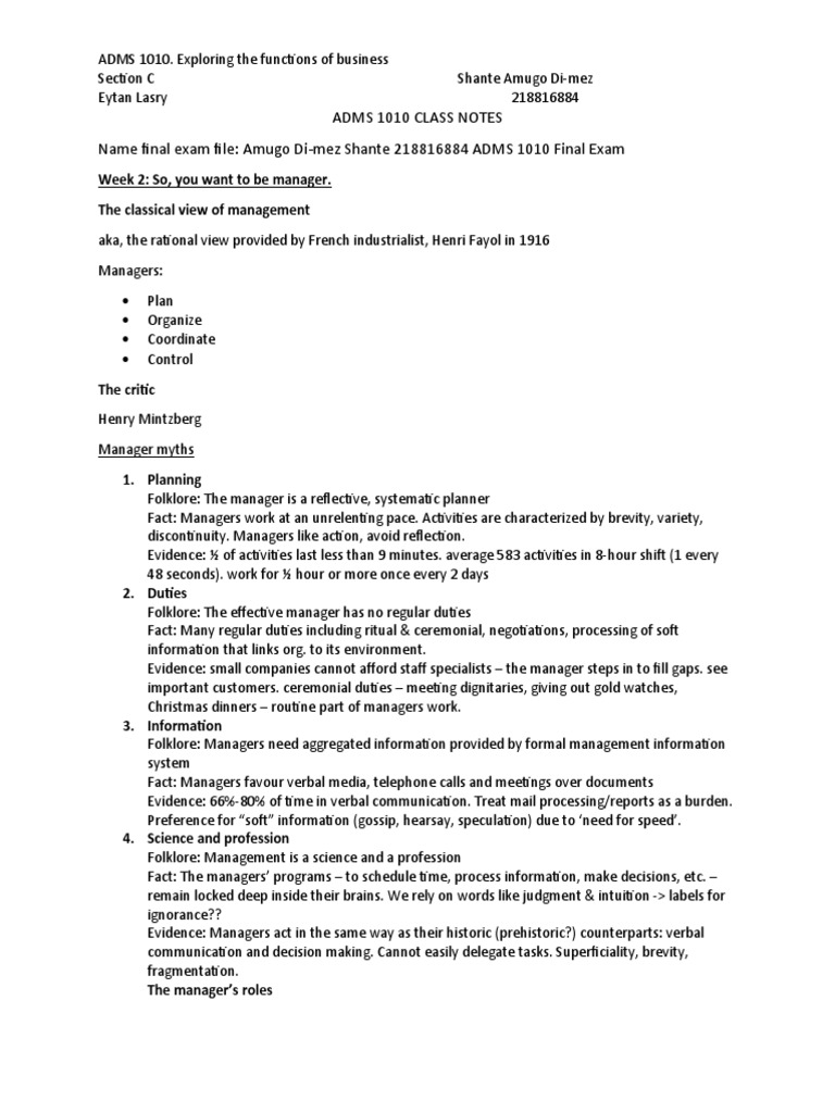 Adms 1010 Class Notes | PDF | Economics | Market (Economics) Adms 1010 Class Notes | PDF | Economics | Market (Economics)