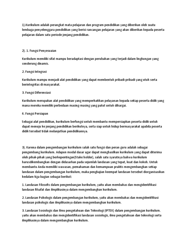 Tugas 1 Pengembangan Kurikulum | PDF | Pengembangan Diri | Sains & Matematika
