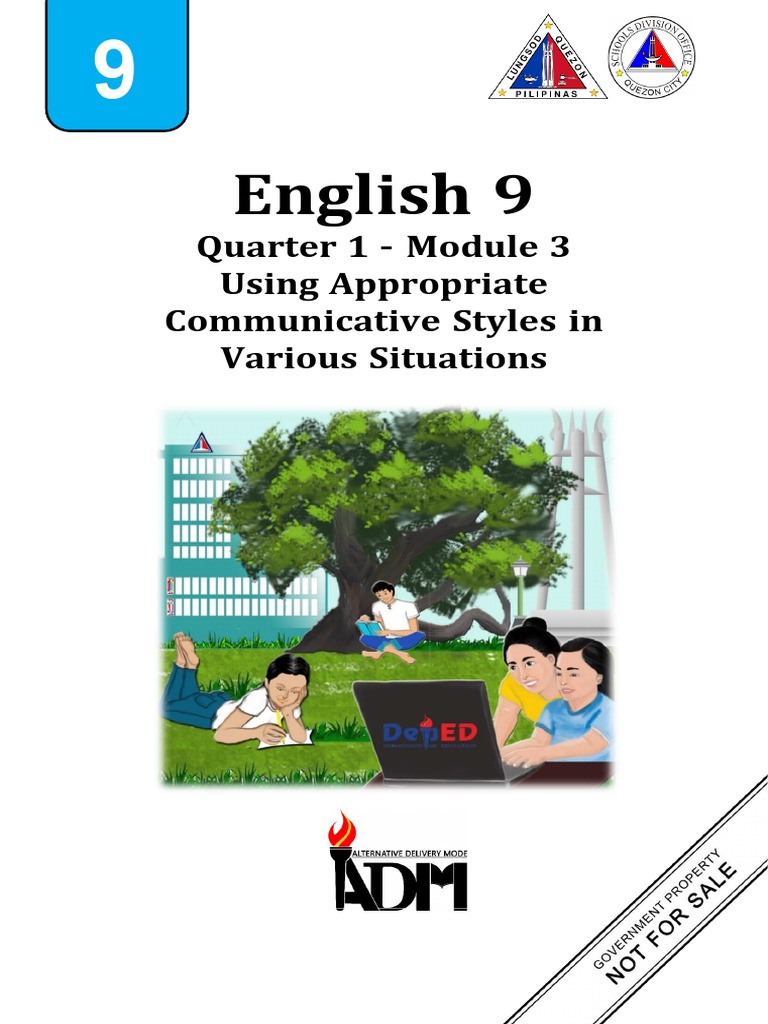 NO-ANSWER-EnGLISH-9 q1 Mod3 Communicativestyles V4B | PDF | Learning ...