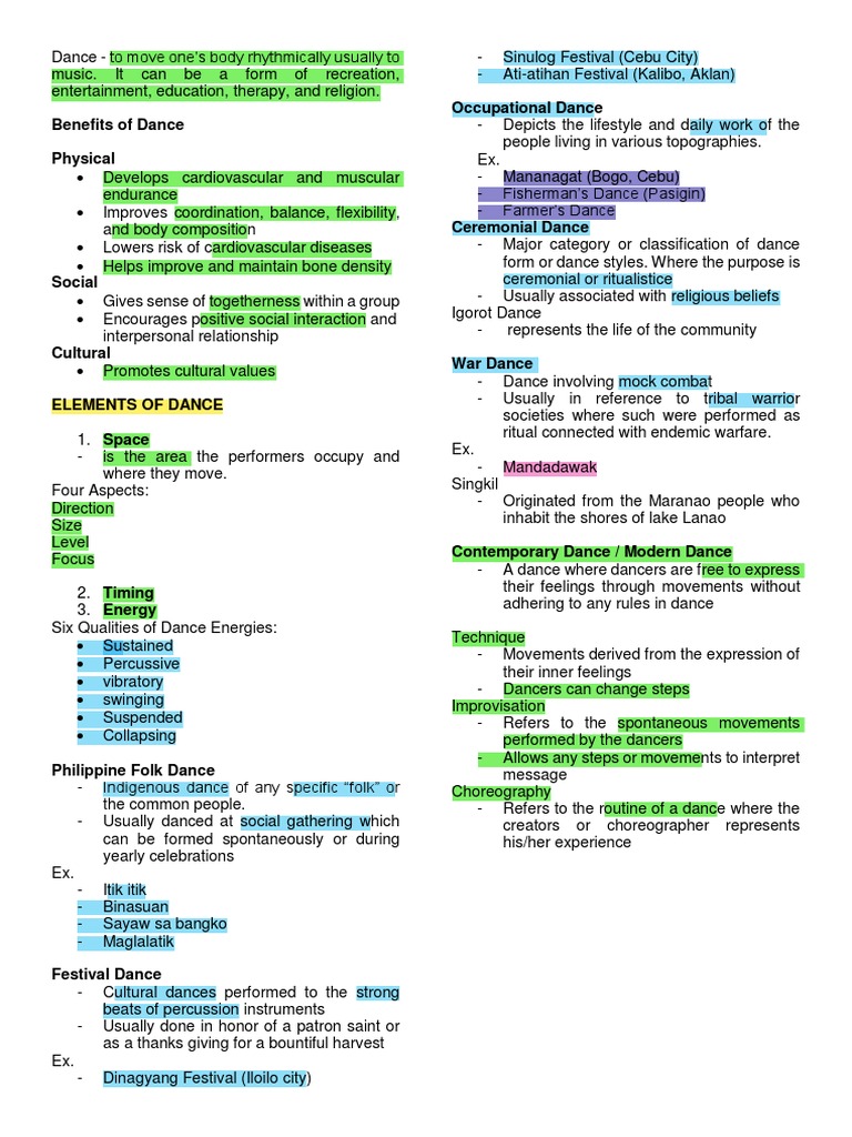 Benefits of Dance Physical Occupational Dance | PDF | Dances | Philippines