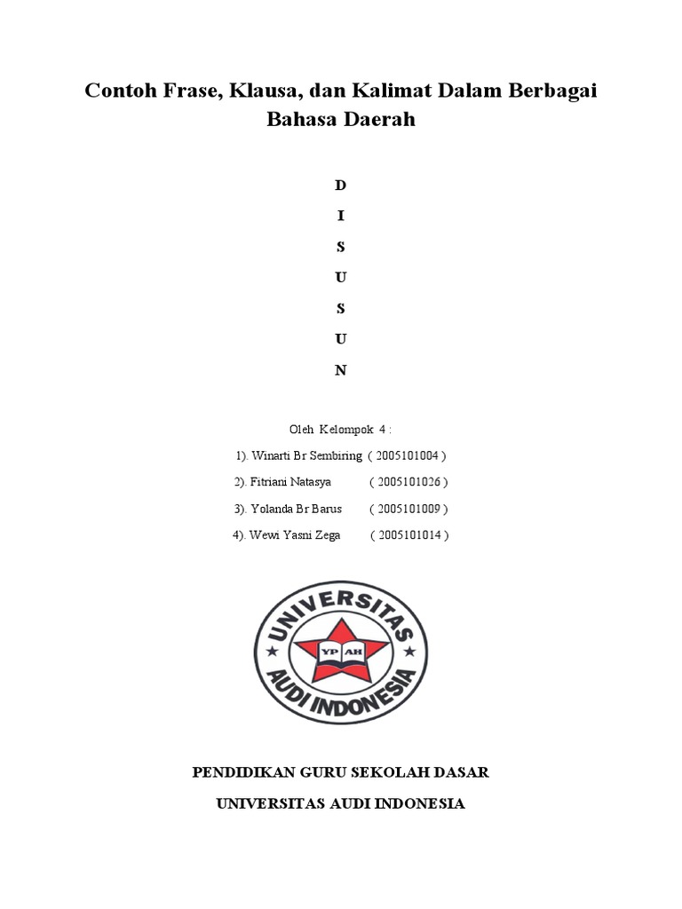 Contoh Frasa Klausa Dan Kalimat | PDF | Seni & Disiplin Bahasa