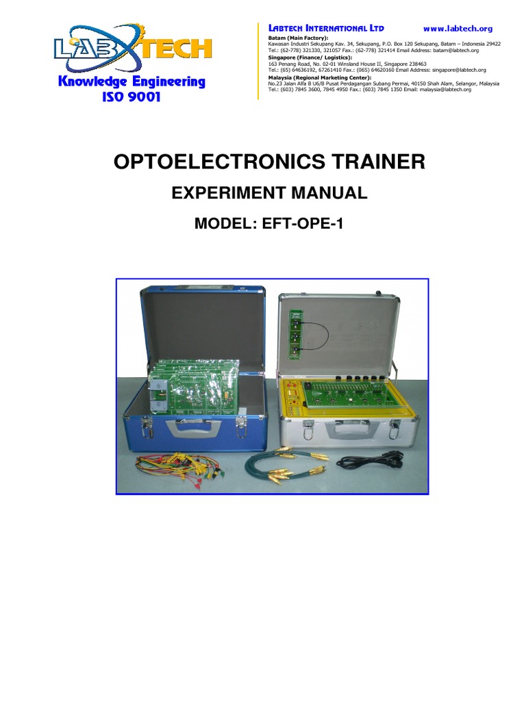 Eft-Ope-1 Optoelectronics Trainer Exp Man PT Len Ind p4075 | PDF | Optical Fiber | Light ...