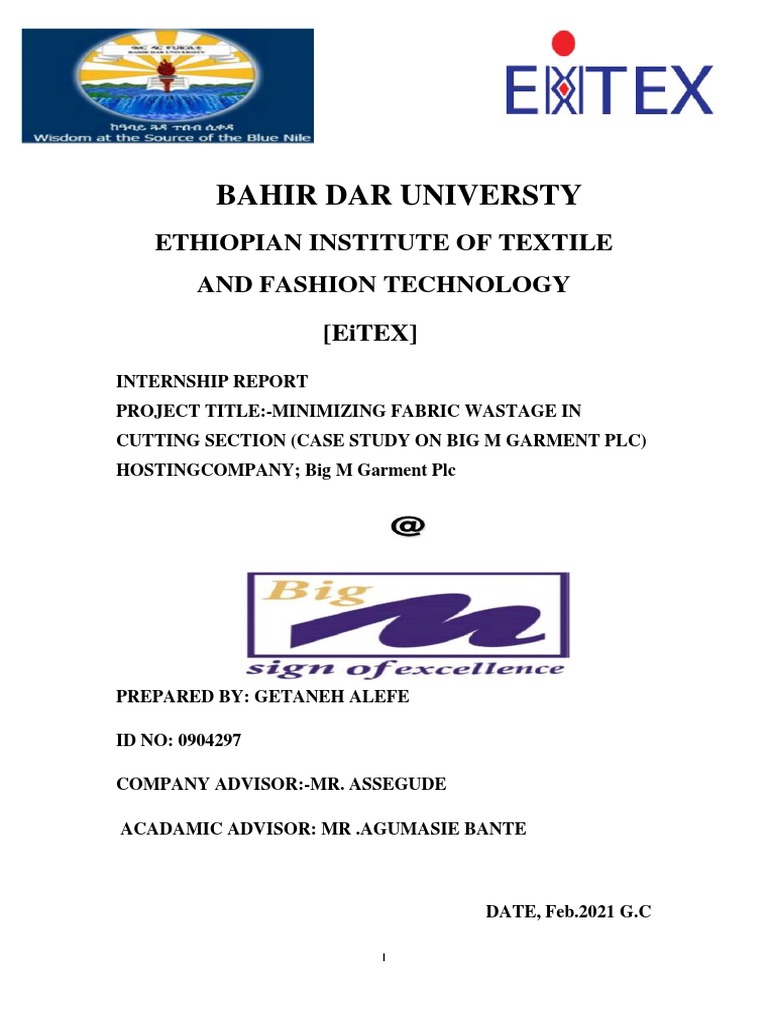 Bahir Dar Universty: Ethiopian Institute of Textile and Fashion ...