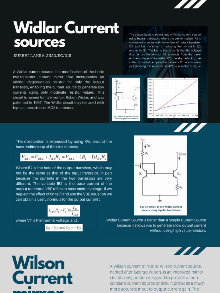 WIDLAR CURRENT SOURCE and WILSON CURRENT MIRROR | PDF | Electronic Circuits | Electromagnetism