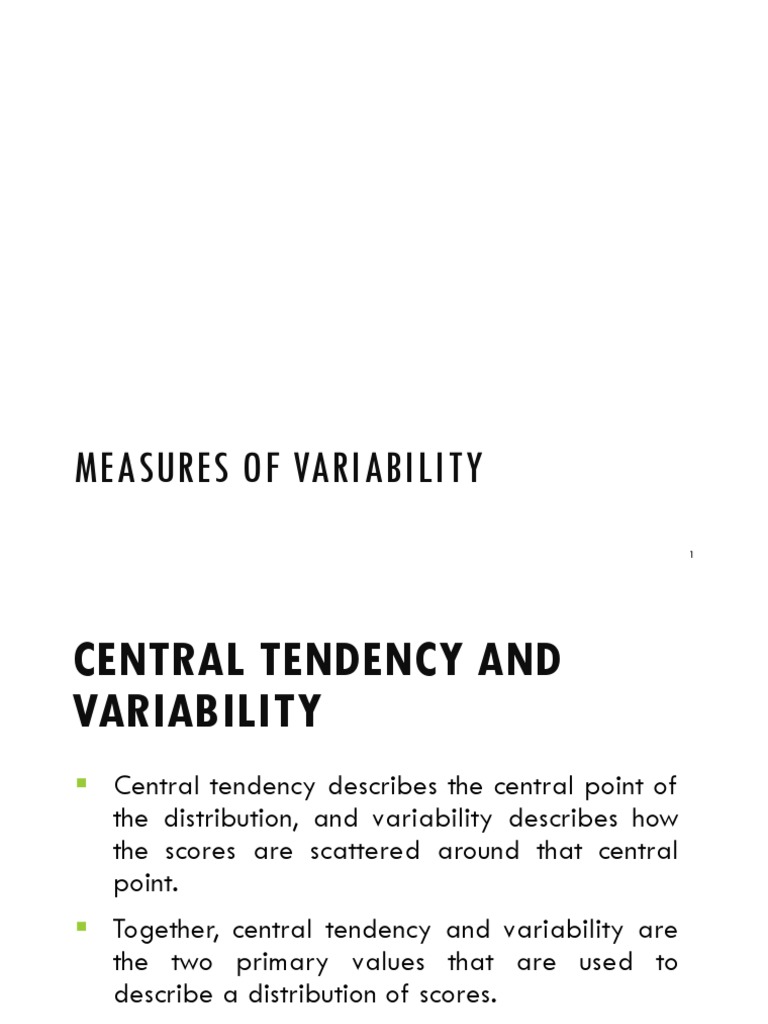 Measures of Variability | PDF | Variance | Mean