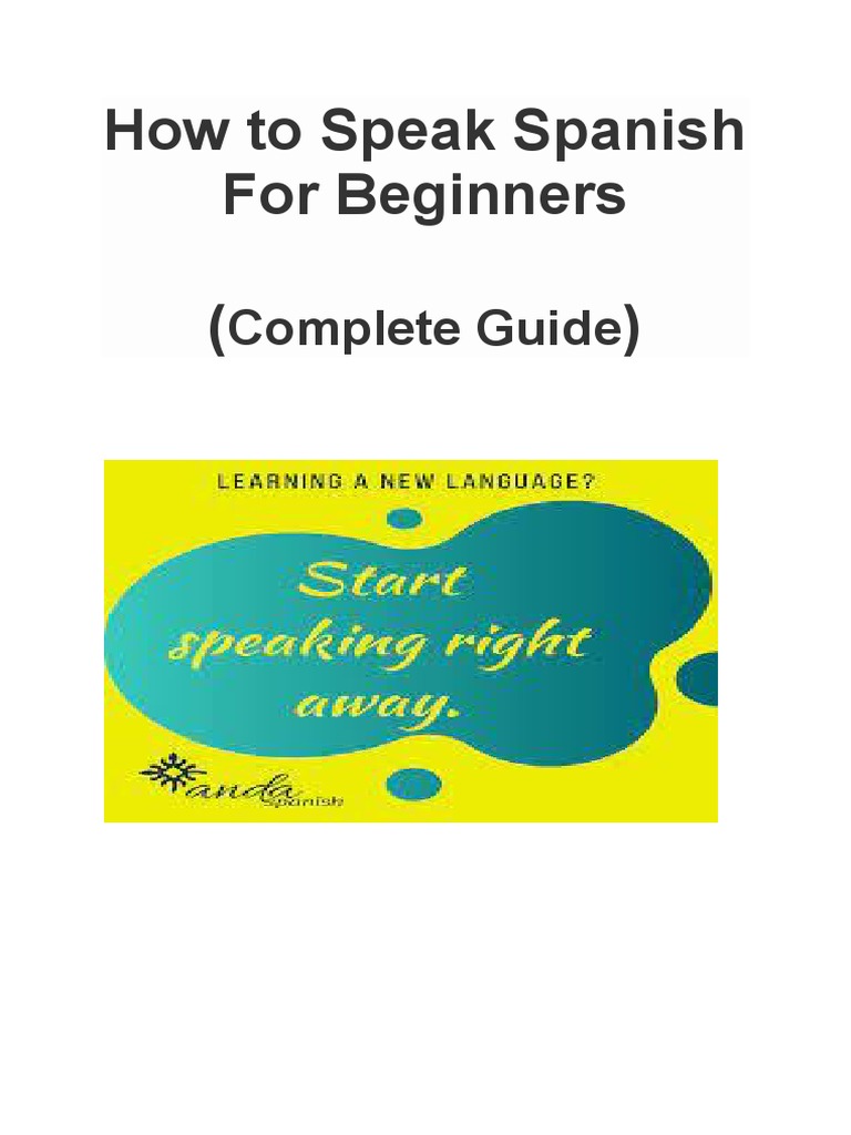 How To Speak Spanish For Beginners | PDF