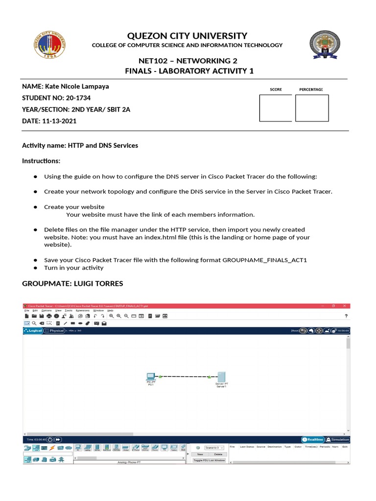 Net102 Finals Lab Activity 1 | PDF