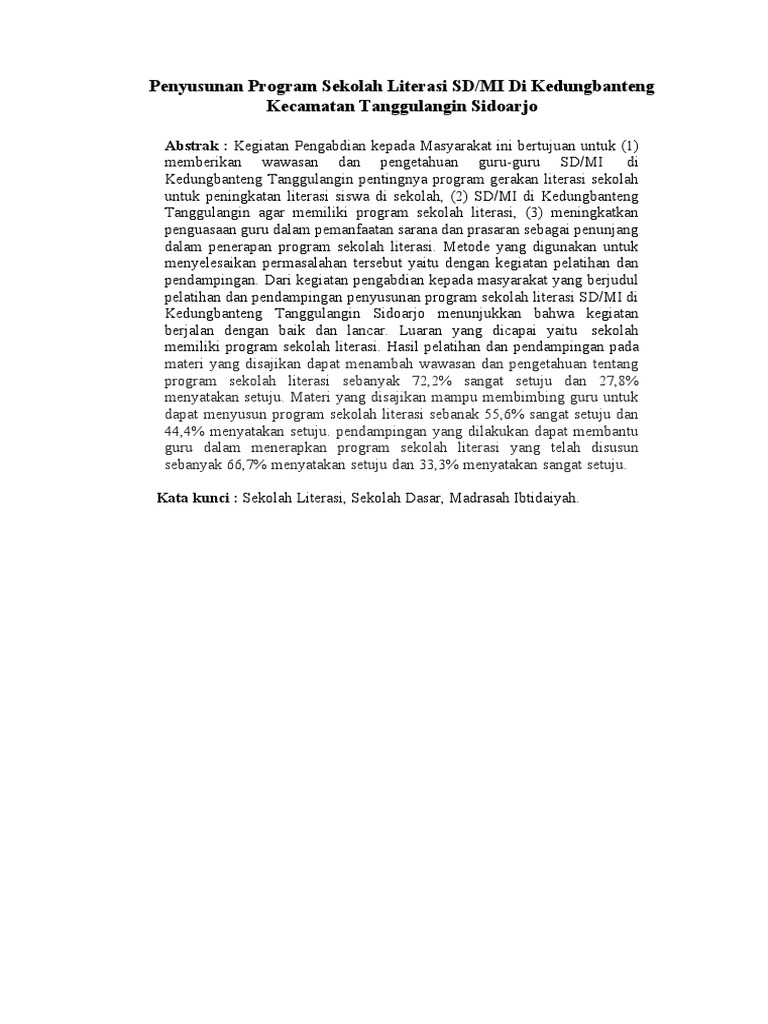 Penyusunan Program Sekolah Literasi SD | PDF
