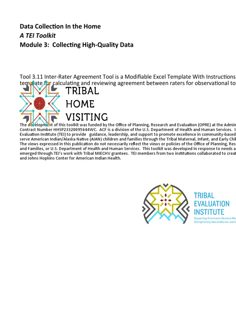 Inter Rater Agreement Data Collection Home | PDF | Childhood ...