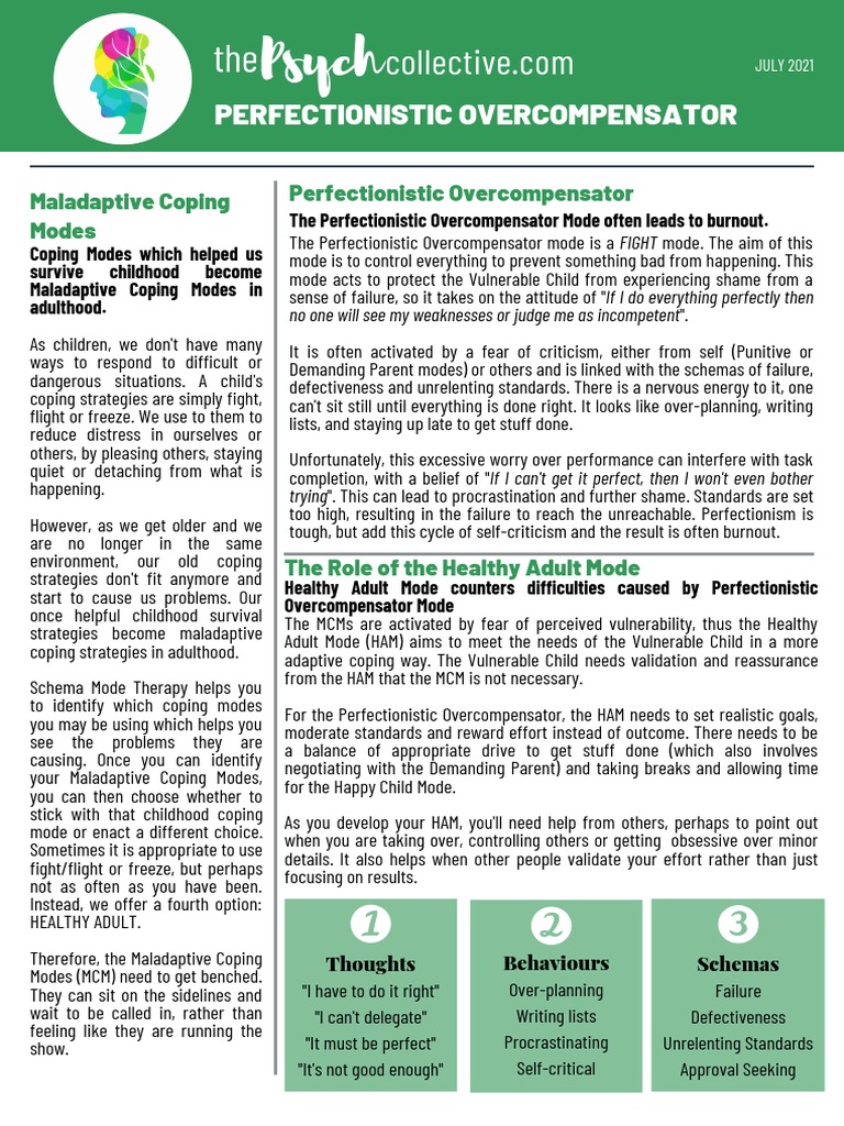 Schema Handout - Perfectionistic Overcomp | PDF | Perfectionism ...