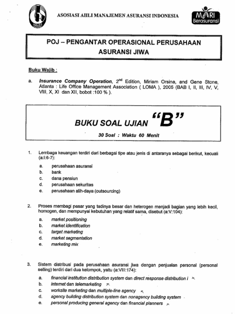 SOAL UJIAN POJ AAMAI Terbaru April | PDF