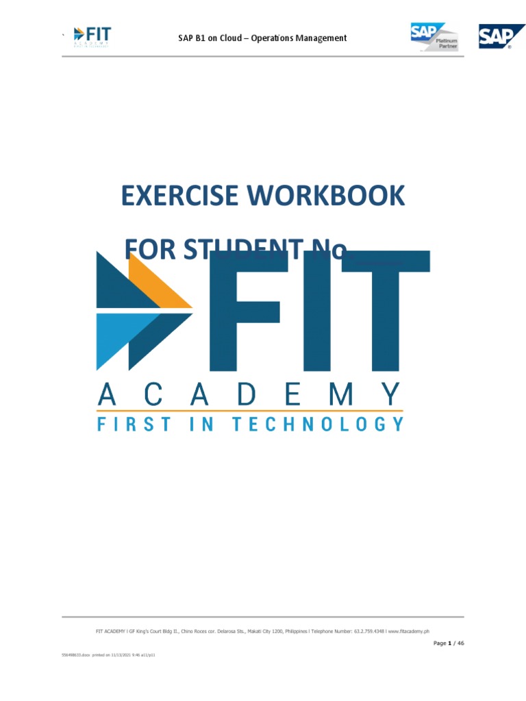 Workbook On SAP | PDF | Computing