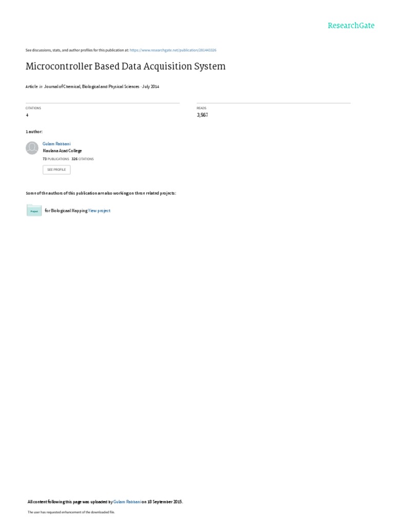 Microcontroller Based Data Acquisition System Pdf Microcontroller Inputoutput 
