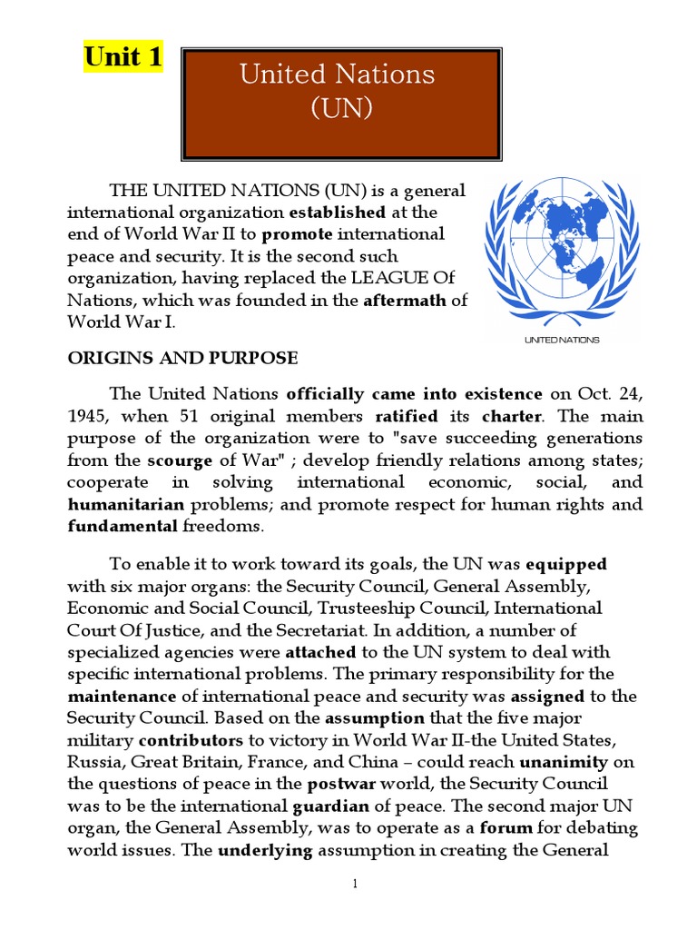 Final UN Advanced Book | PDF | International Relations | United Nations