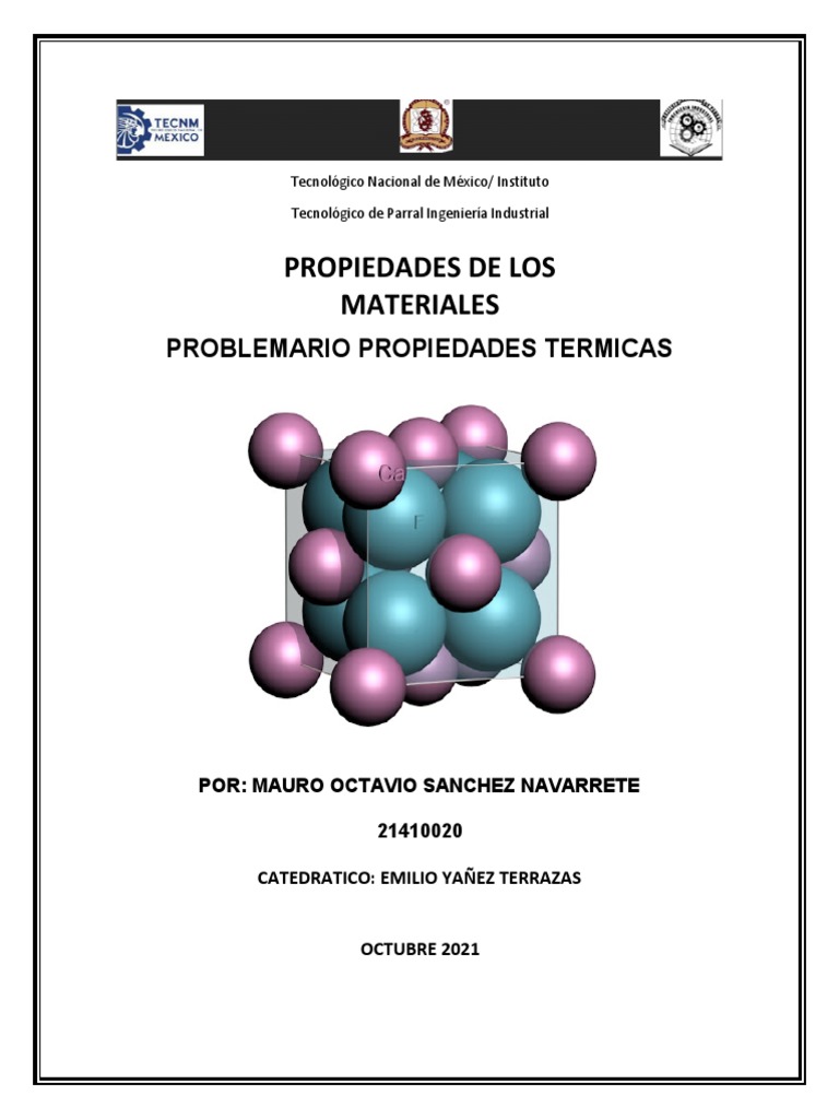 Problemario Propiedades Termicas | PDF | Aluminio | Óxido de aluminio