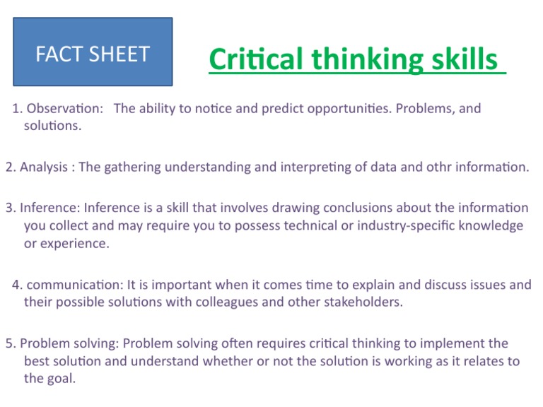Critical Thinking Skills | PDF