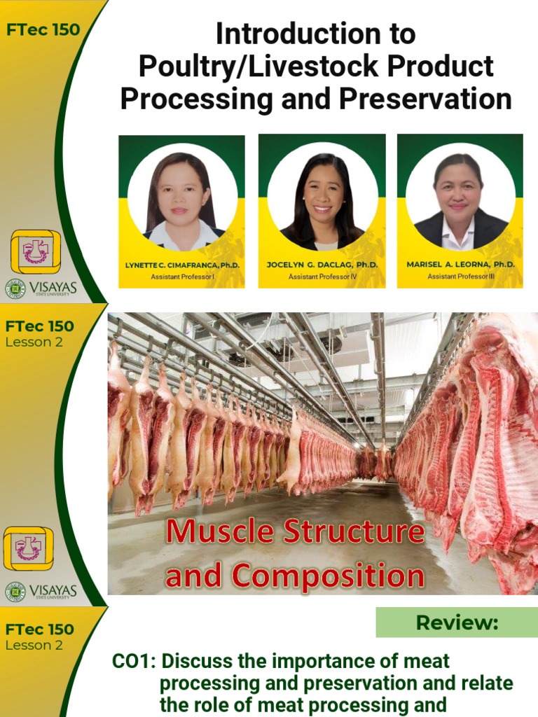 Introduction To Poultry/Livestock Product Processing and Preservation ...