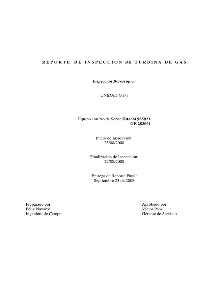 GT 1 Boroscope Inspecction Report Web | PDF