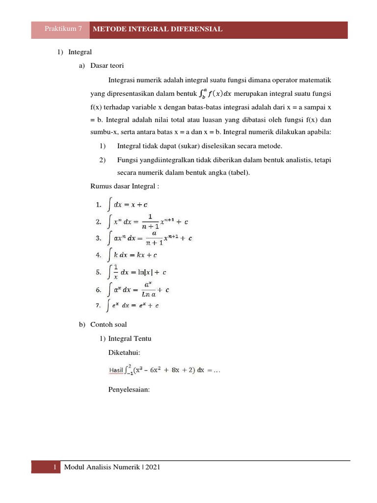 Metode Integral dan Diferensial | PDF