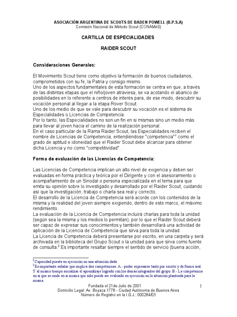 Cartilla Especialidades Raider Scout | PDF | Agricultura | Meteorología
