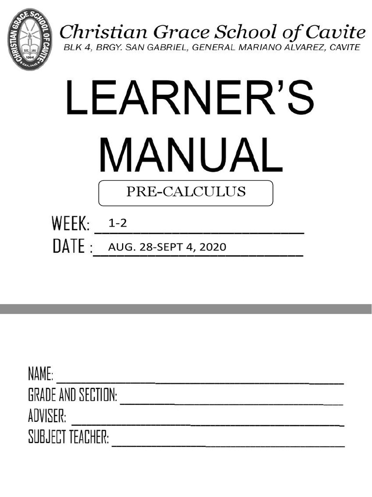Pre-Calculus Module 1 | Download Free PDF | Ellipse | Circle