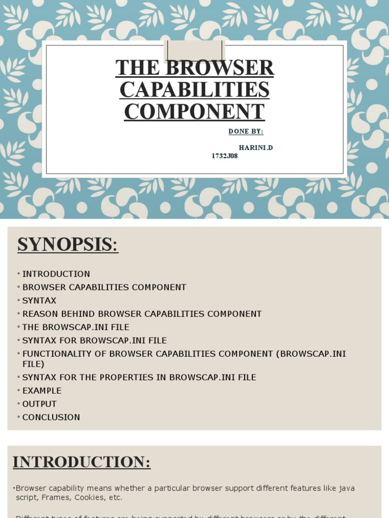 The Browser Capabilities Component | PDF | Internet Explorer | Active ...