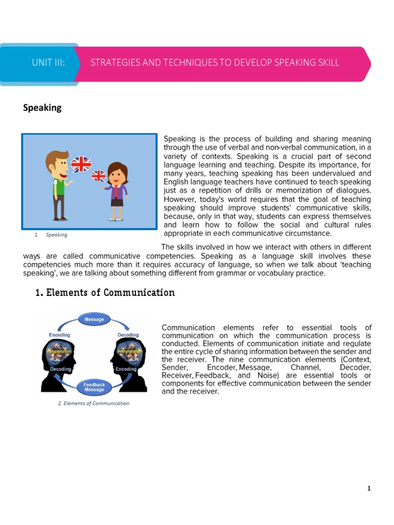 Unit 3, Speaking Skill | PDF | Communication | Code