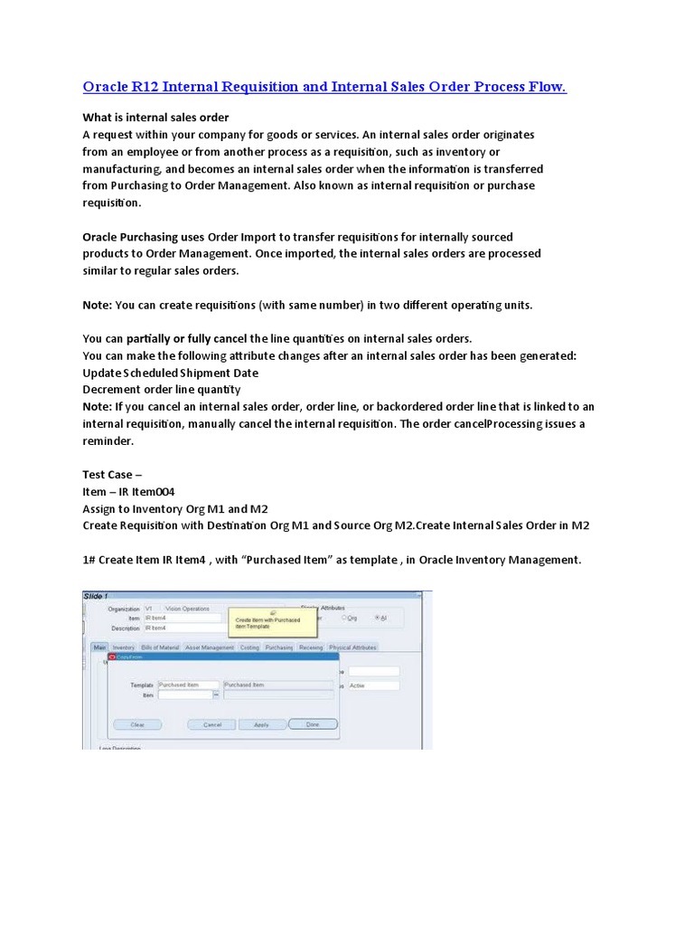 Oracle R12 Internal Requisition and Internal Sales Order Process Flow ...
