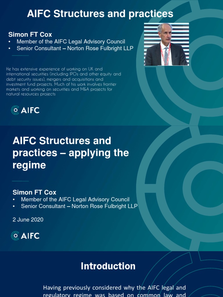AIFC Structures | PDF | Securities (Finance) | Regulatory Compliance