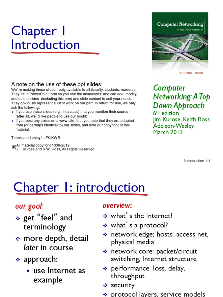 Computer Networking: A Top Down Approach: A Note On The Use of These ...
