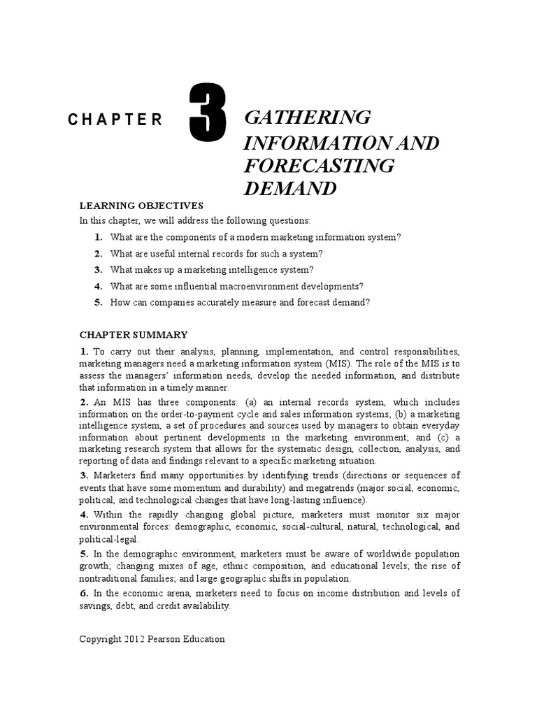 Chapter 3 Gathering Information and Forecasting Demand | PDF ...