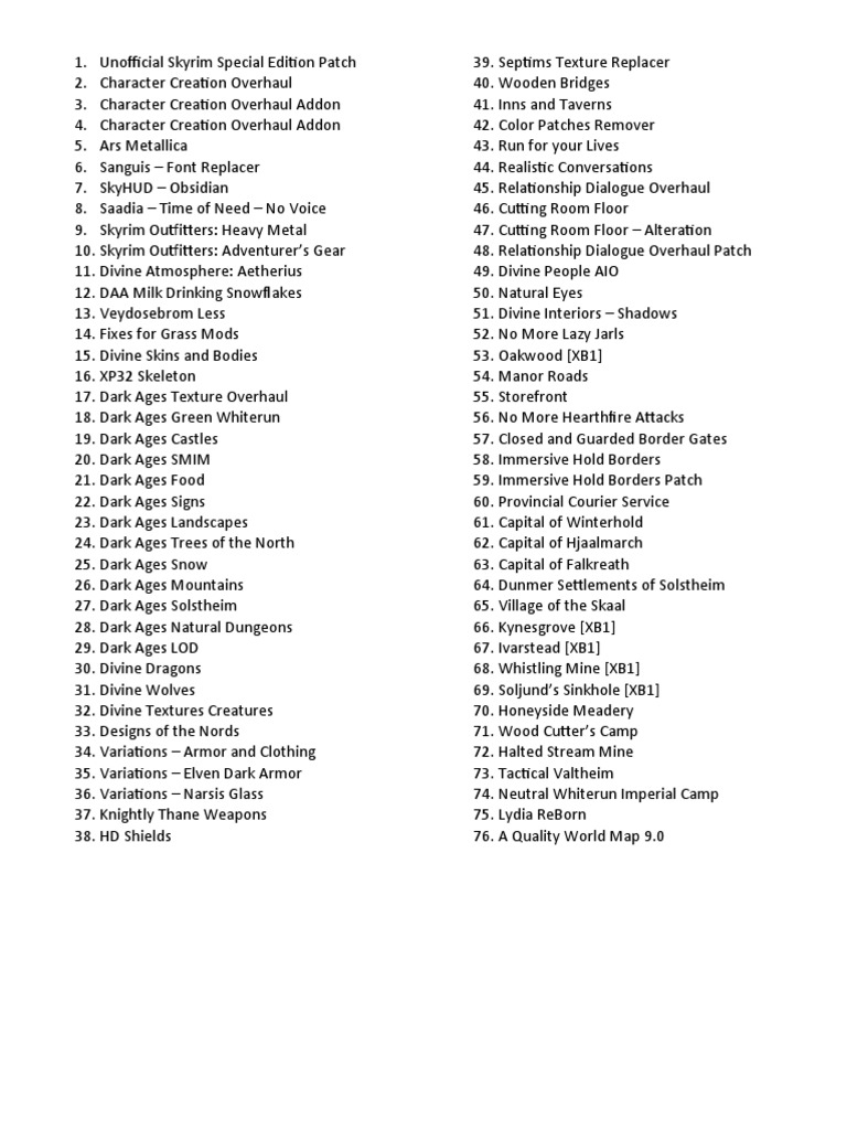 Skyrim Load Order | PDF