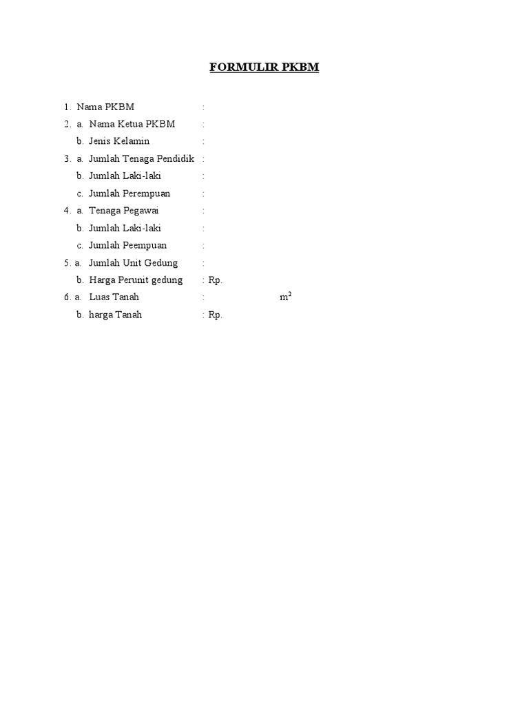 Formulir Data PKBM | PDF