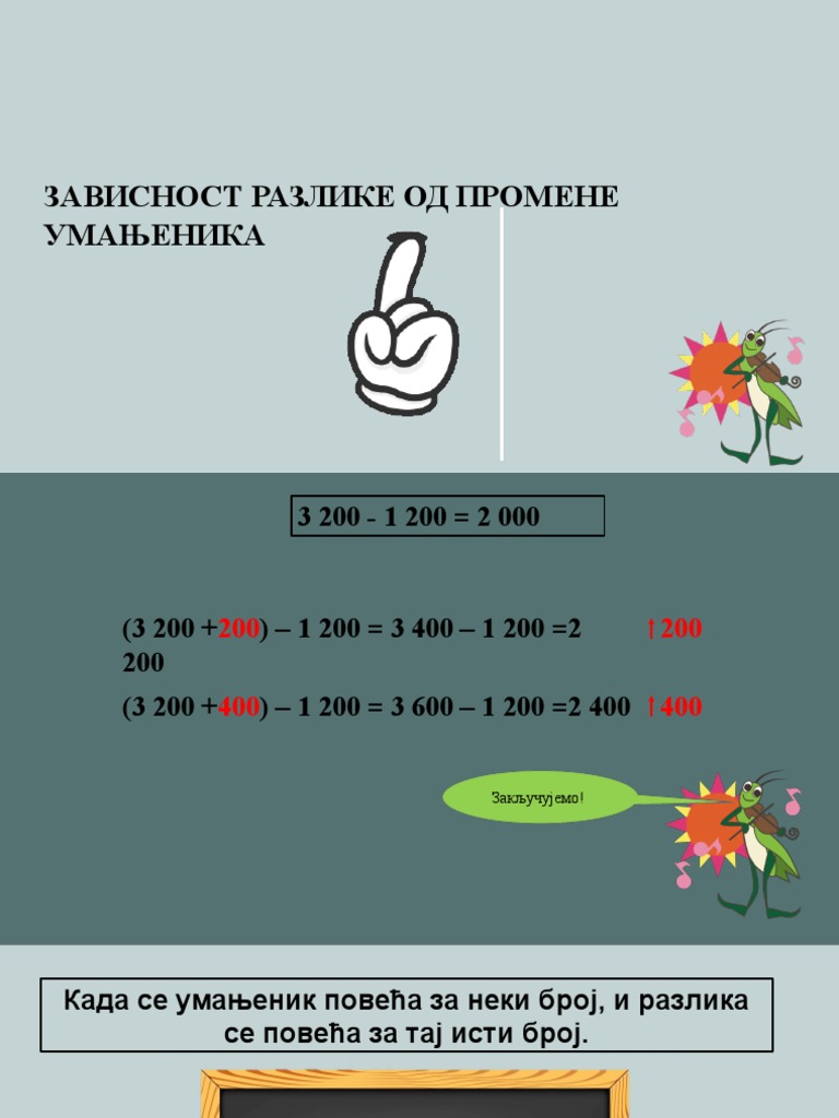 Zavisnost Razlike Od Promene Umanjenika | PDF