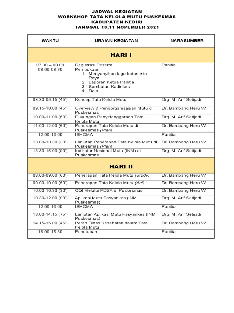 Jadwal WS TKM Angk 3 | PDF