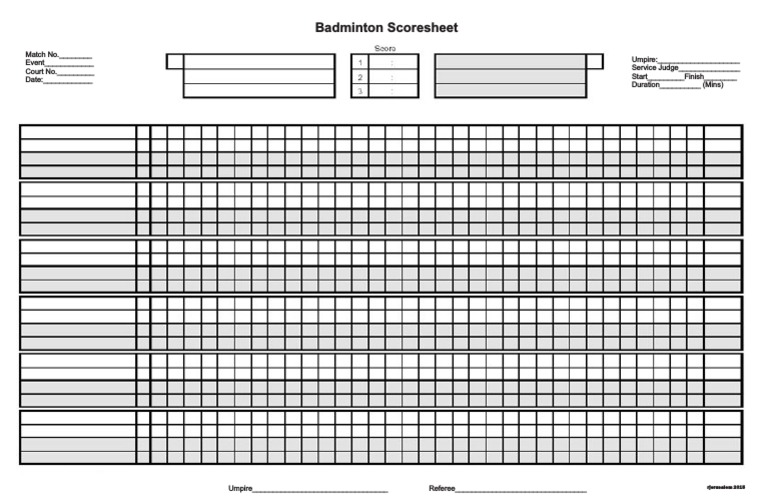 Score Sheet Badminton | PDF