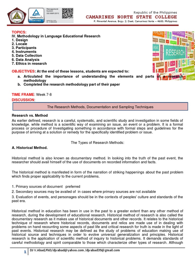 Module 3 Methods Of Research Pdf Primary Sources Survey Methodology