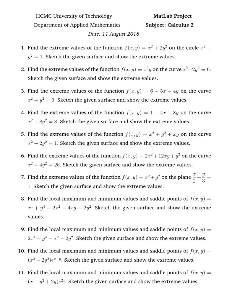 Matlab Project | PDF | Maxima And Minima | Sphere