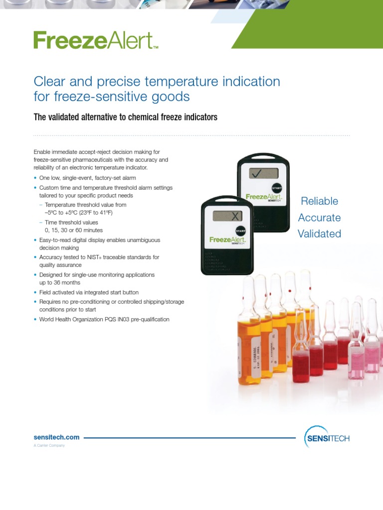 Clear and Precise Temperature Indication For Freeze-Sensitive Goods ...