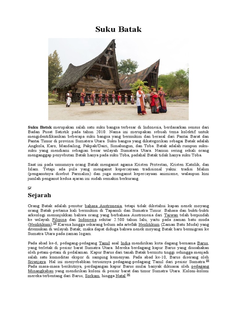 Data Suku Batak | PDF | Ilmu Sosial | Agama & Spiritualitas