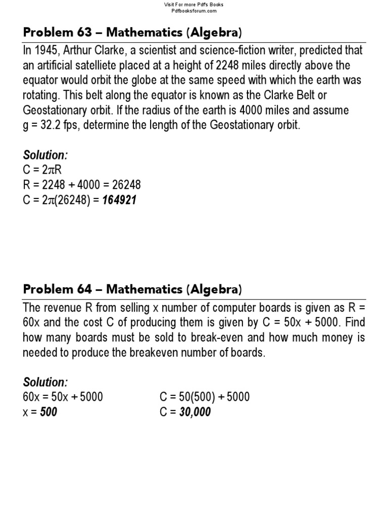 Algebra Problems 3 | PDF | Equations