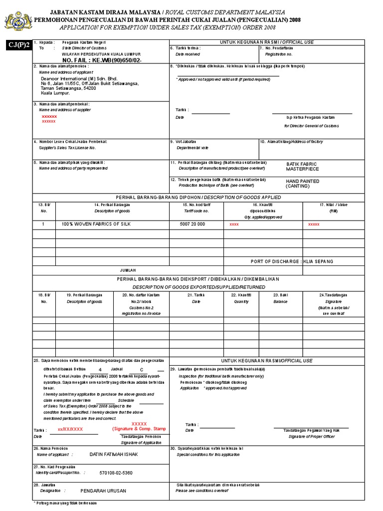 Borang CJ (P) 2 | PDF