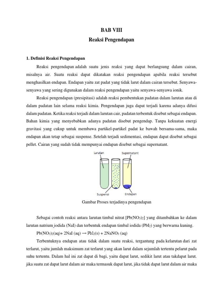 Definisi dan Contoh Reaksi Pengendapan | PDF | Sains & Matematika