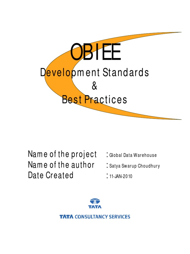 OBIEE Standards and Best Practices | PDF | Database Index | Databases