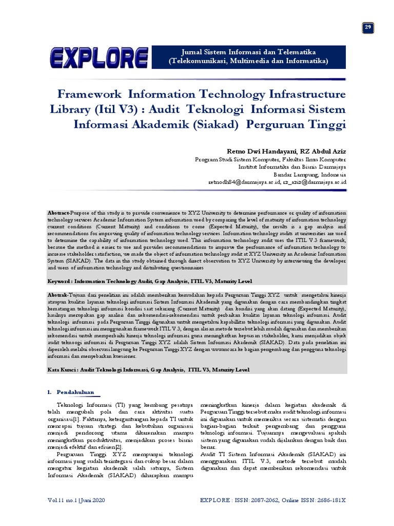 Audit TI SIAKAD dengan ITIL V3 | PDF | Komputer